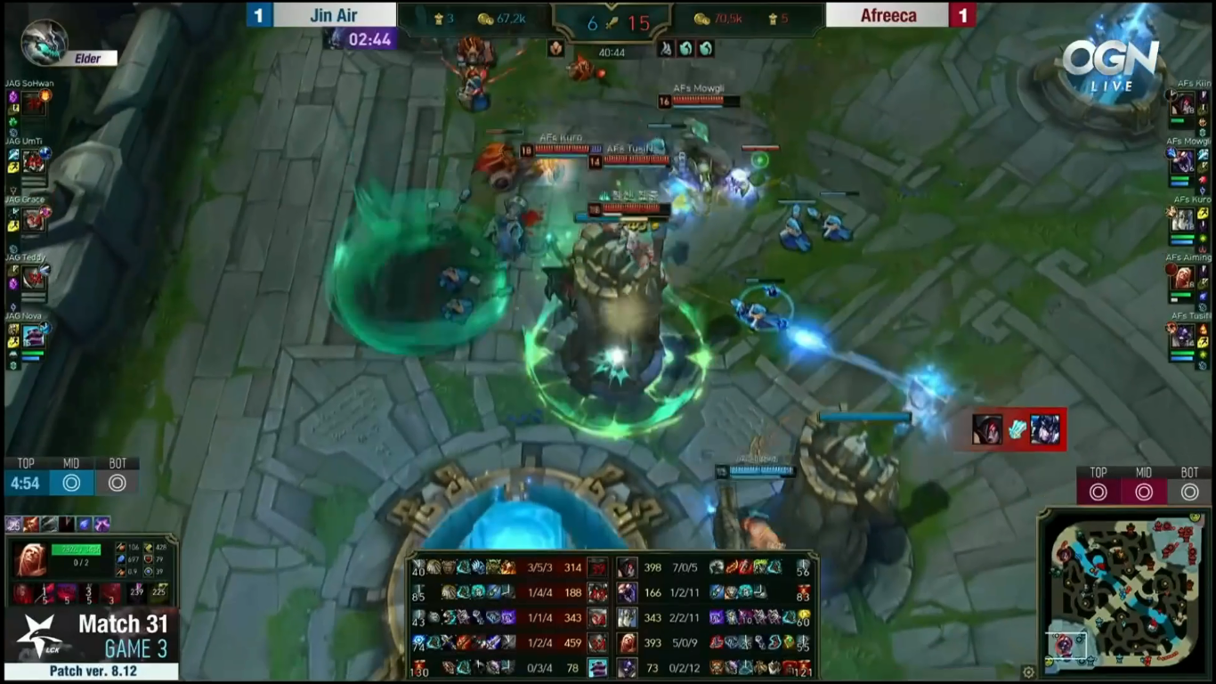 [LCK 서머 1R] BBQ-진에어 ‘또’ 패배… 한화생명 순위 도약